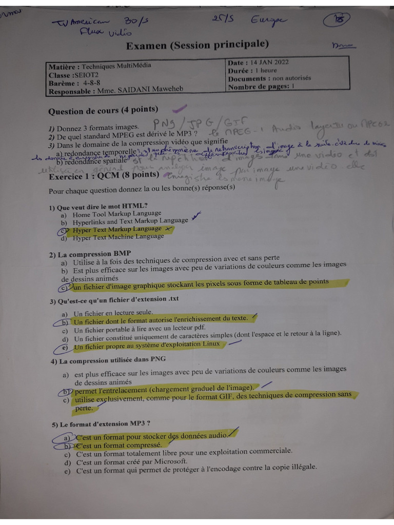 Devoirs Tech Multim | PDF