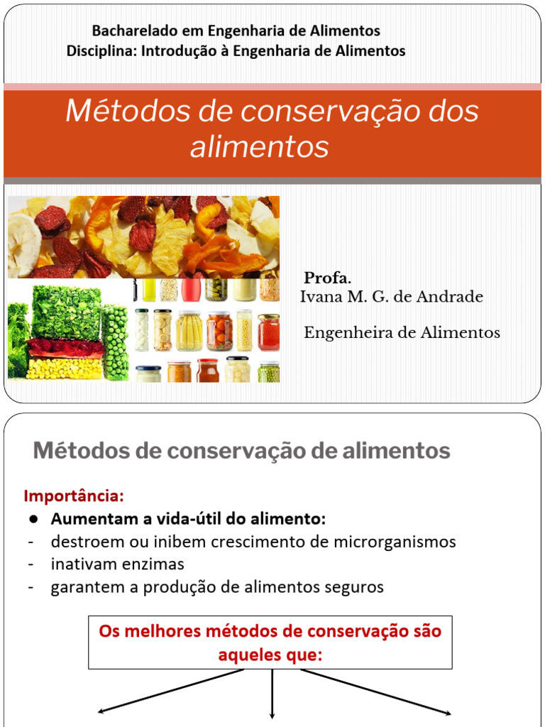 M todos De Conserva o De Alimentos PDF Preserva o De Alimentos