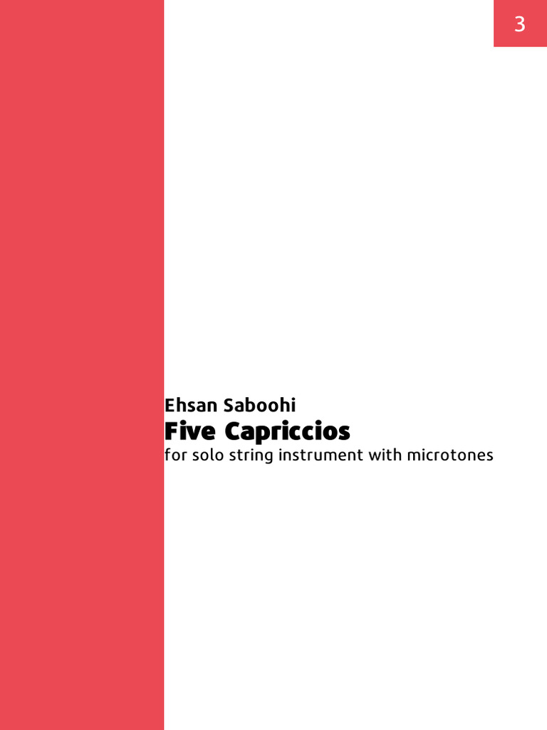 Five Capriccios (For Solo String Instrument With Microtones) | PDF ...