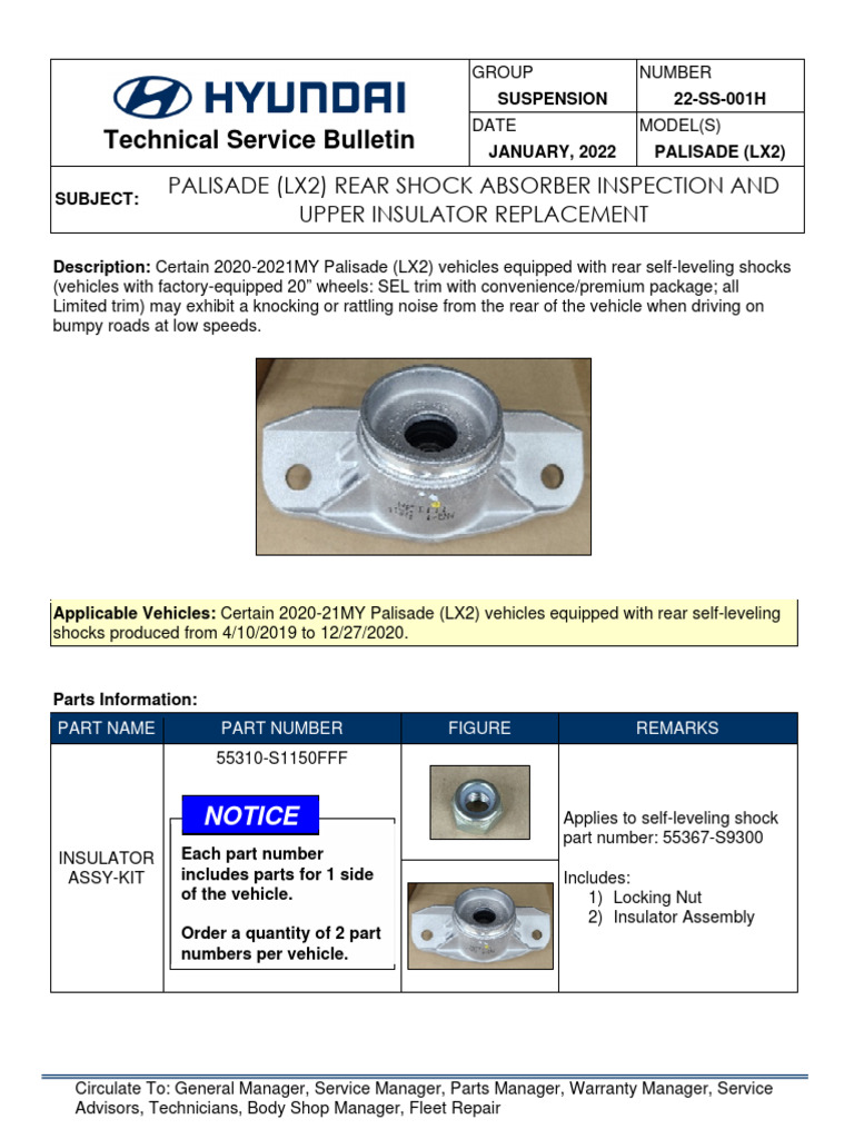 Palisade Rear Shock Service Guide | PDF | Wheeled Vehicles | Car Body ...