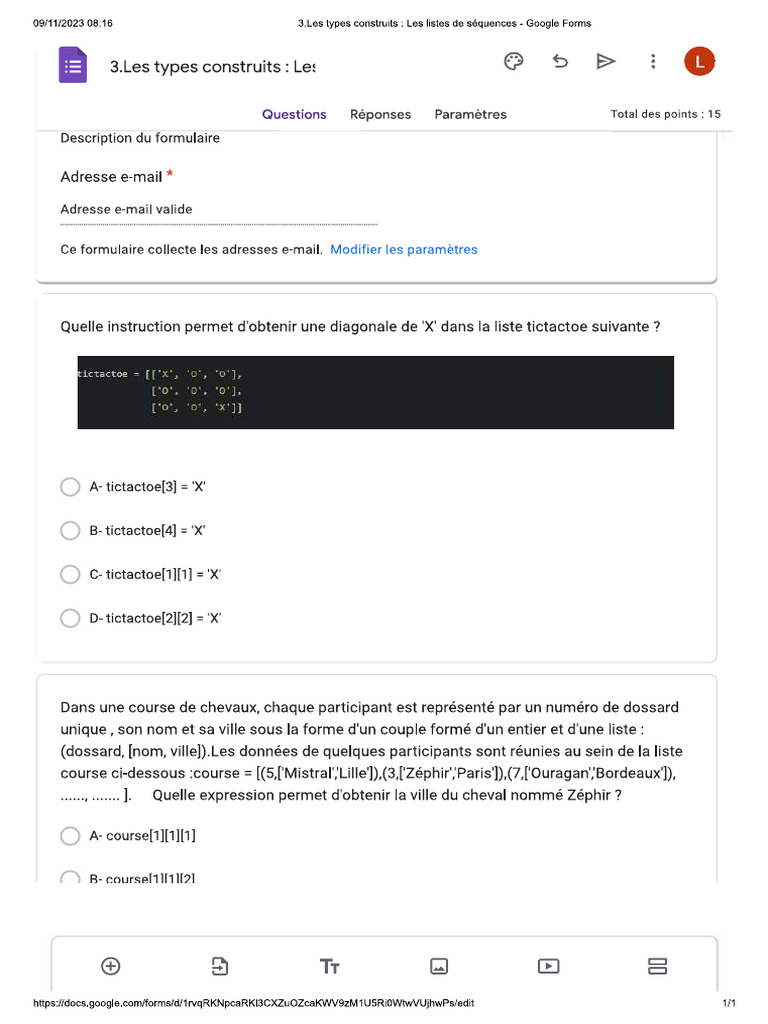 Types Construits - Listes - de - Sequences PDF | PDF