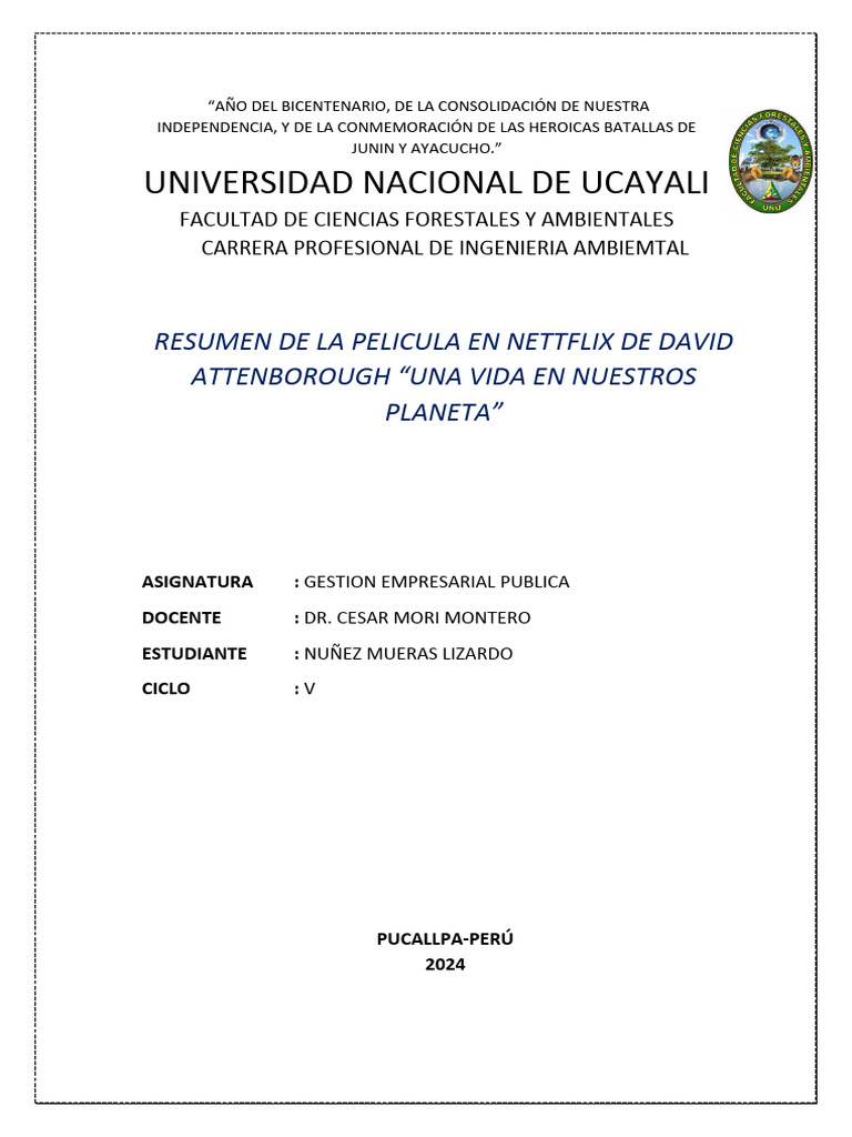 David Att. Lizardo Gestion | PDF | Sustentabilidad | Biodiversidad