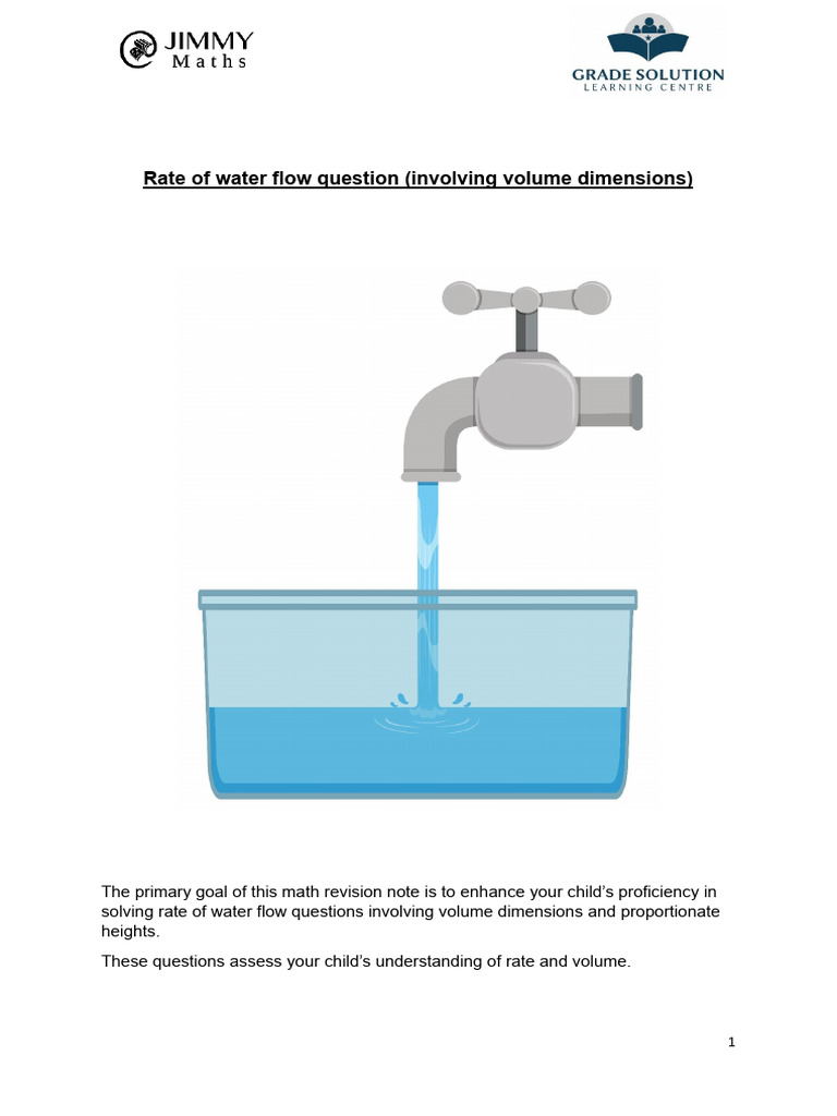 Rate of Water Flow Question (Involving Volume Dimensions) | PDF | Volume
