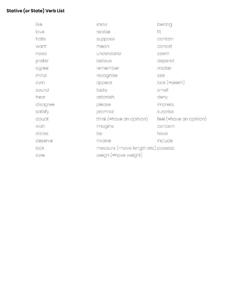 State Verb 2 | PDF