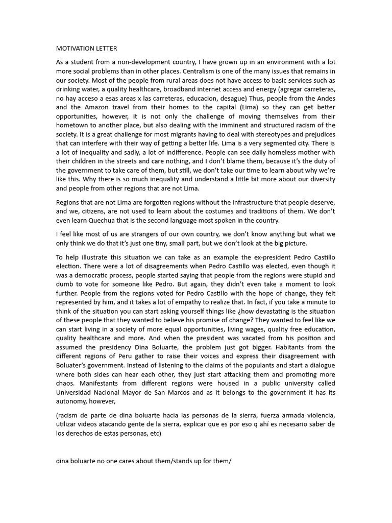 MOTIVATION LETTER | PDF