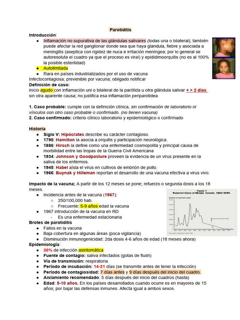 Parotiditis | PDF | Meningitis | Enfermedades y trastornos