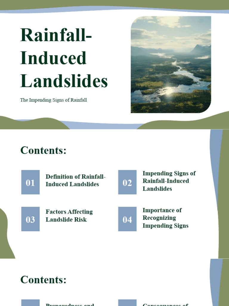 Rainfall Induced Landslides and Its Impendings Signs | PDF | Landslide | Emergency Management