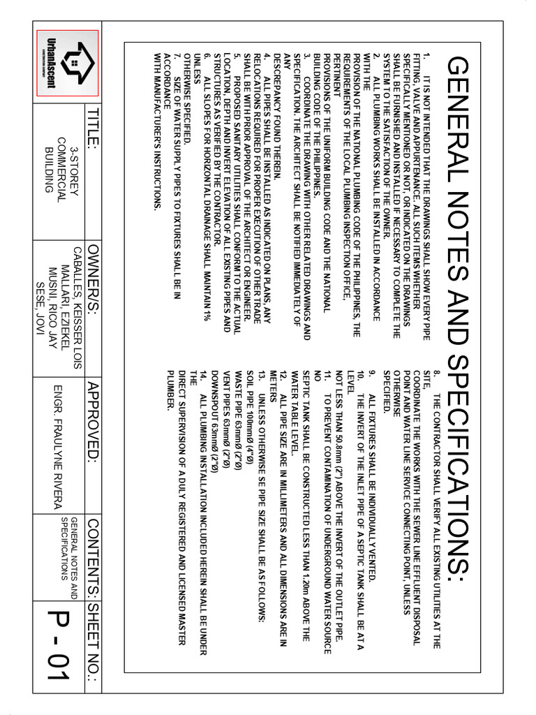 Plumbing Plan | PDF | Plumbing | Waste Management