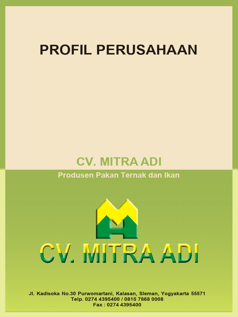 Profil Perusahaan CV Mitra Adi | PDF | Bisnis | Hukum