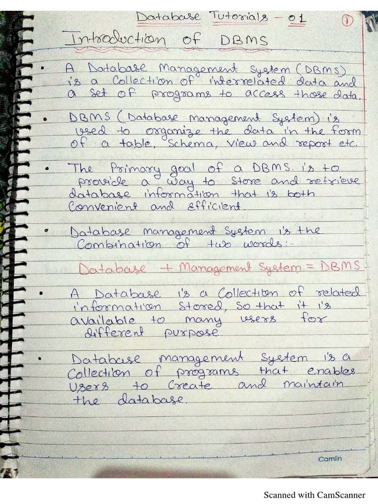 Dbms Notes Part 1 | PDF