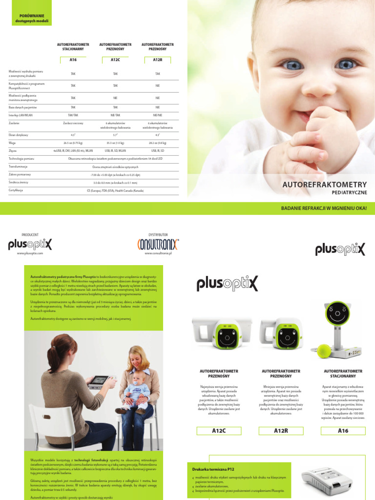 Plusoptix Autorefraktometry Pediatryczne Broszura Compressed 1 | PDF