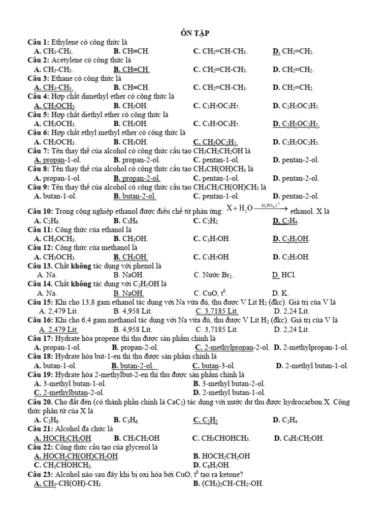 ÔN TẬP CUỐI HK2 | PDF