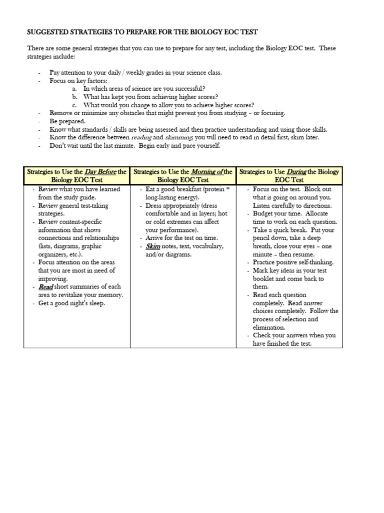 Biology Eoc Study Guide Updated | PDF | Dominance (Genetics) | Meiosis