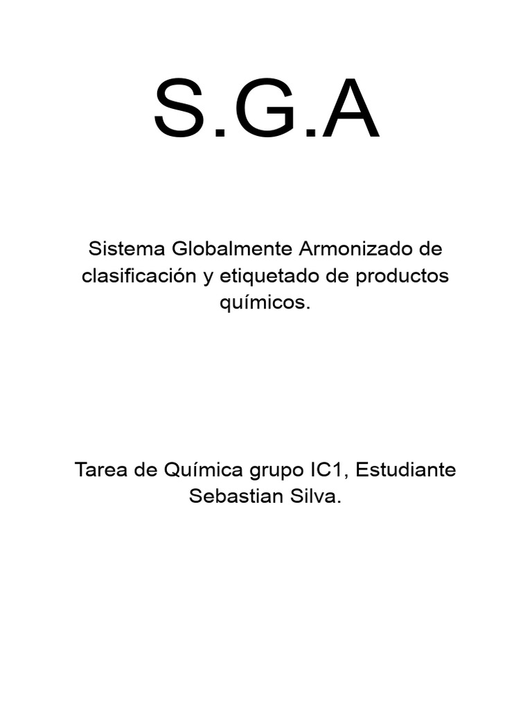 Carpeta SGA QUIMICA | PDF | Sustancias químicas | Química