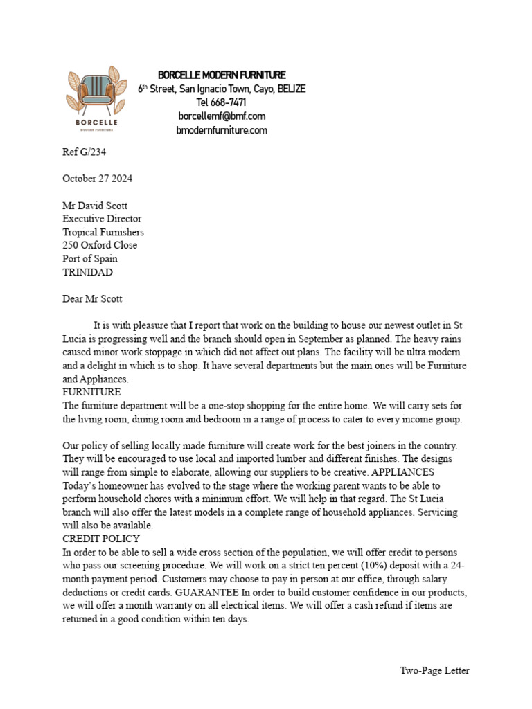 Two-Page Letter EDPM | PDF | Economies