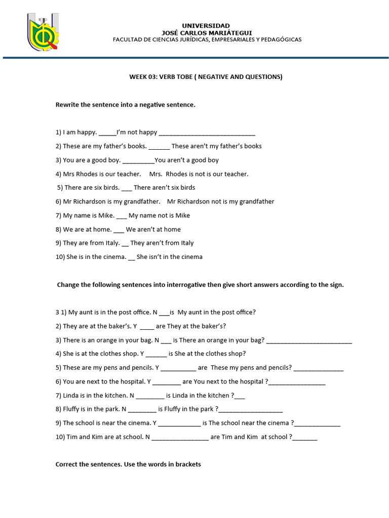 Exam Negative and Questions-1 | PDF | Linguistic Typology | Languages