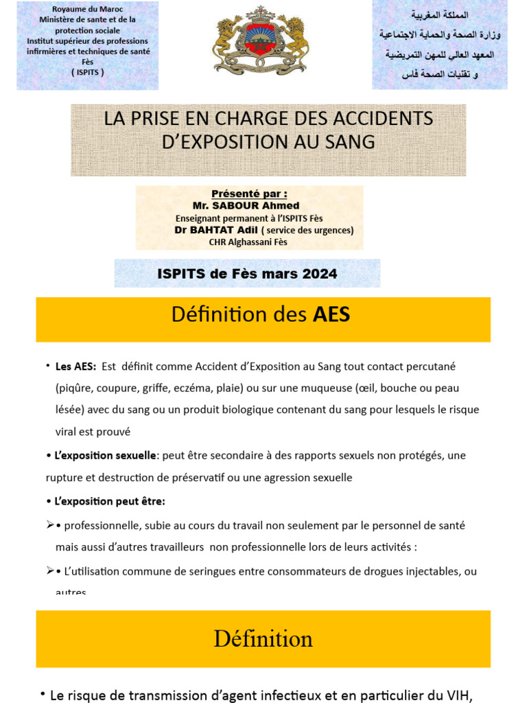 Prise en charge des accidents d'exposition au sang | PDF | Hépatite B ...