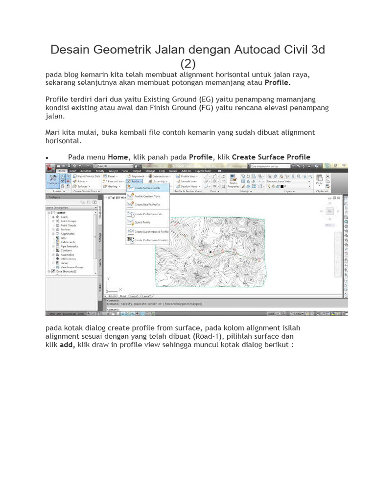 Desain Profil Jalan dengan AutoCAD Civil 3D | PDF | Komputer