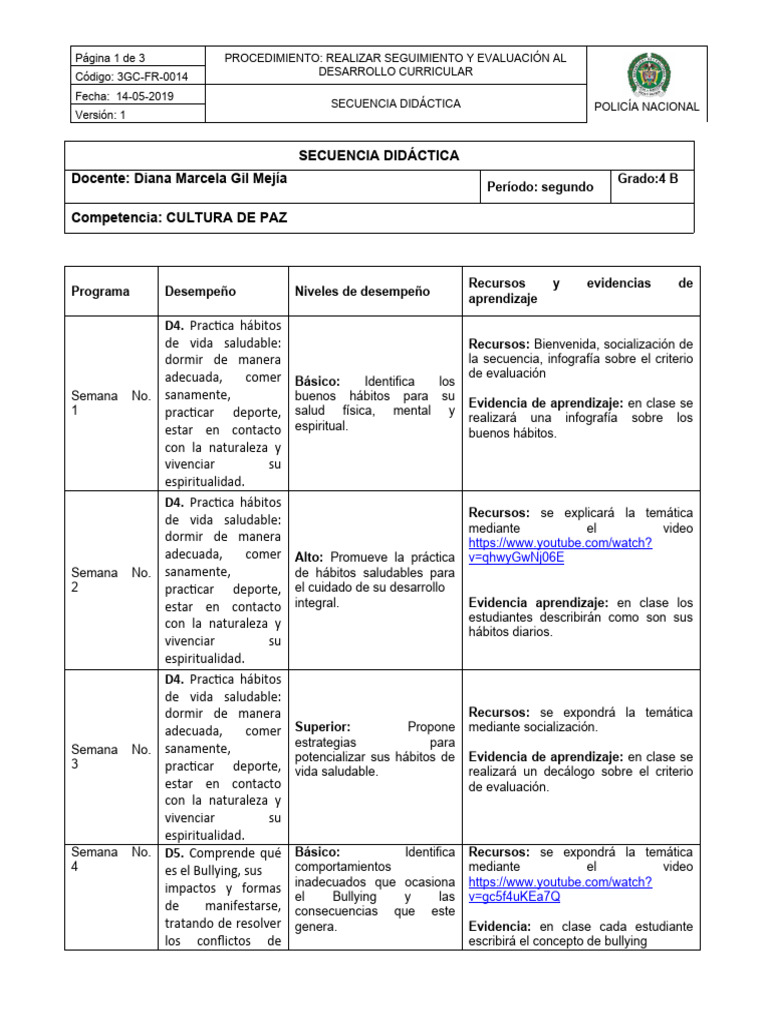 Cultura De Paz Pdf Evaluación Aprendizaje