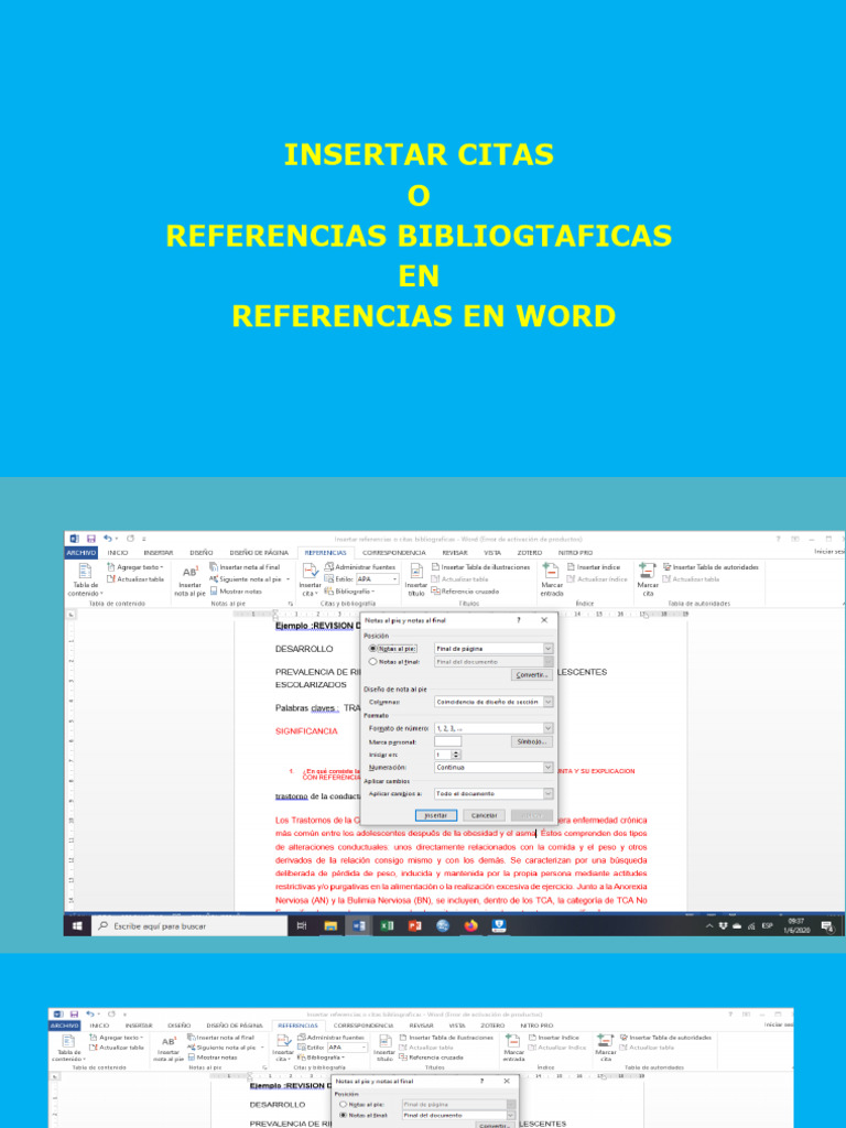 8 Dia Insertar Referencias o Citas Bibliograficas | PDF