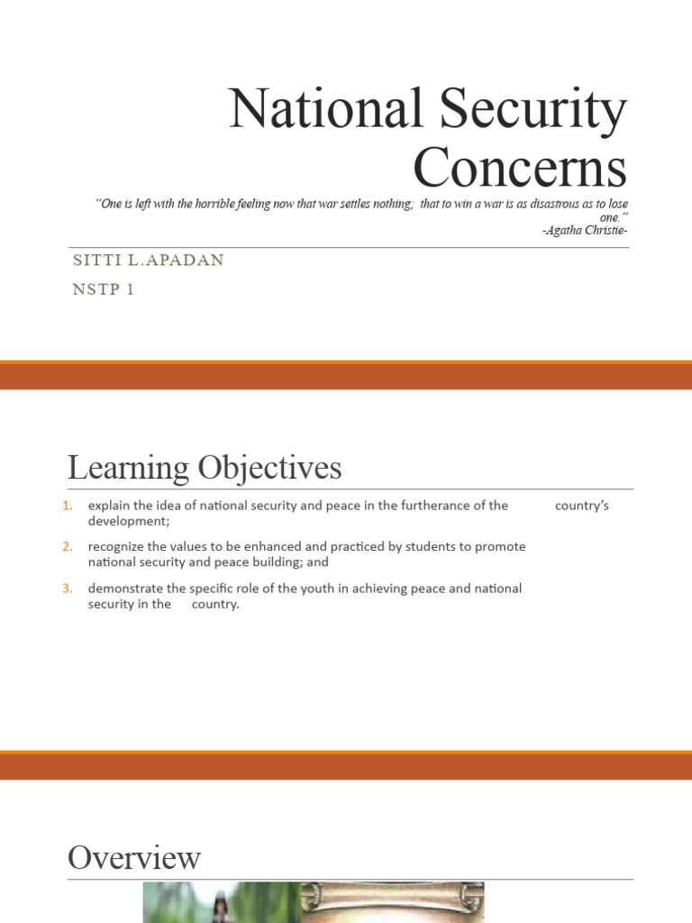 Lesson 6 National Security | PDF | National Security | Peace