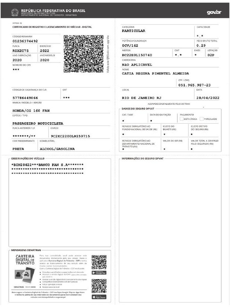 Documento Da Moto | PDF