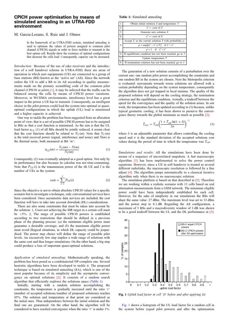 CPICH | PDF | Mathematical Optimization | Simulation