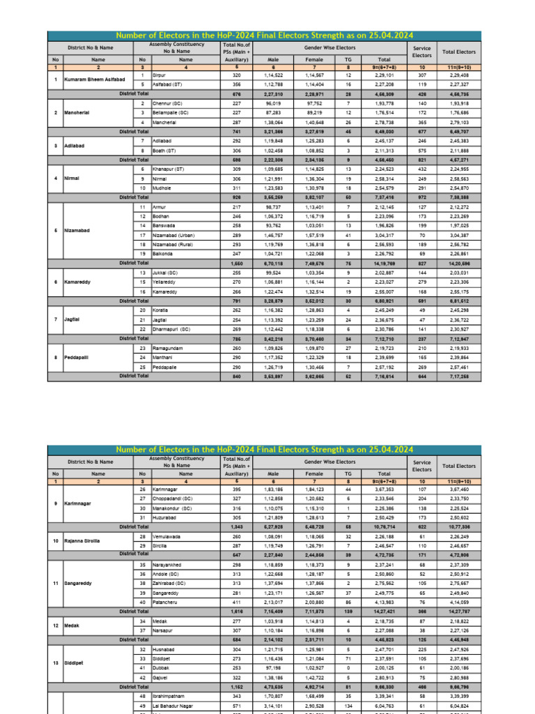 2024 Final Elector Strength Data | PDF
