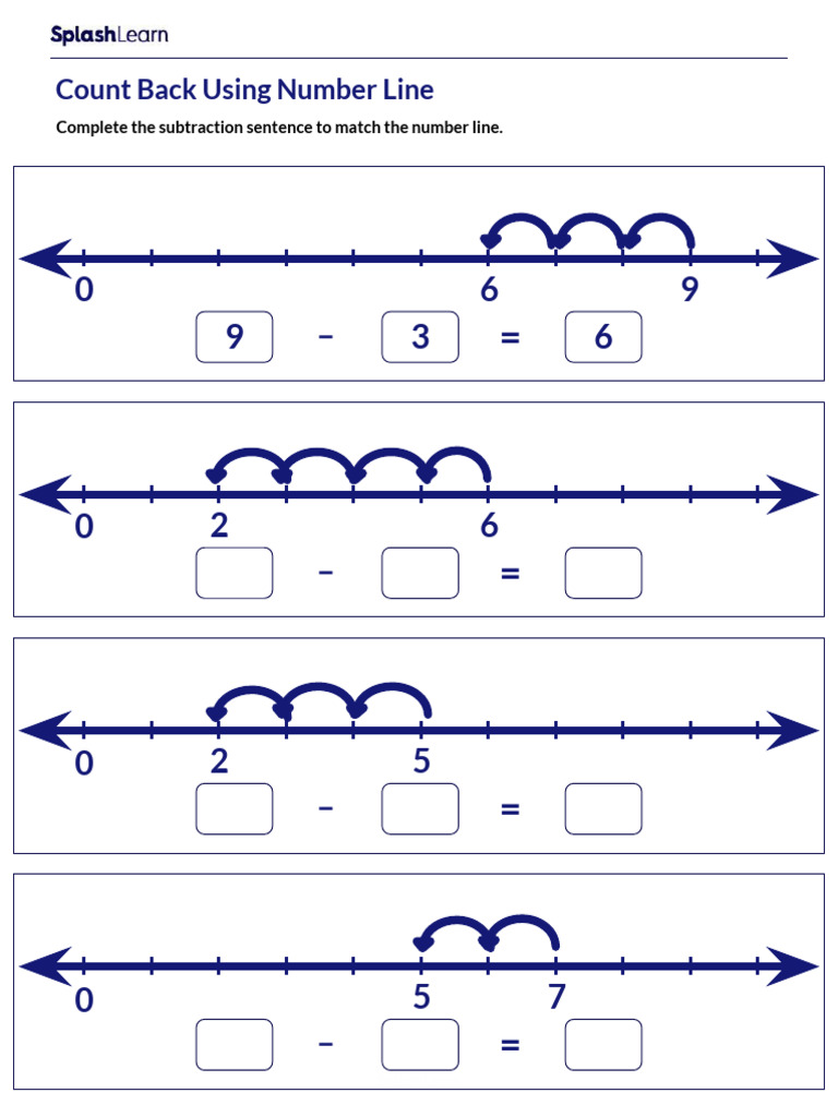 Use Number Line To Count Back | PDF