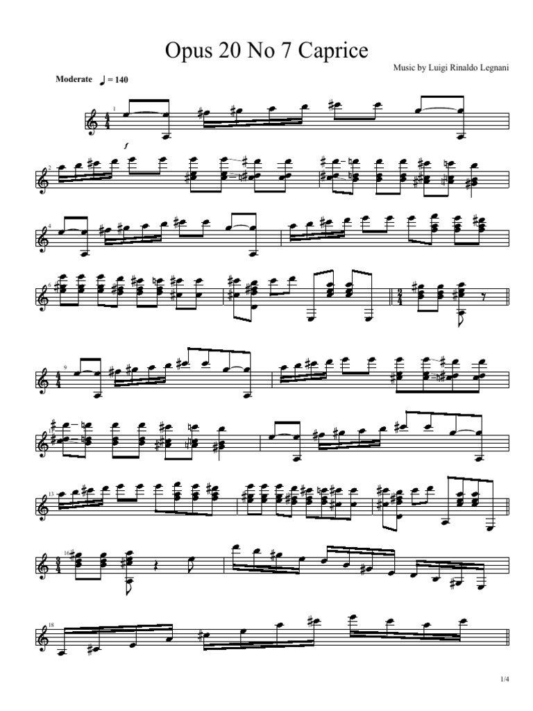 Opus 20 No 7 Caprice by Luigi Legnani | PDF