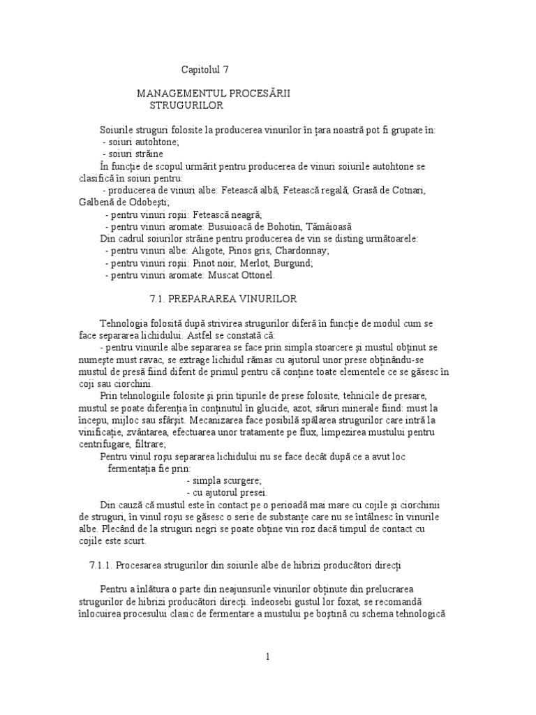 Capitolul 7-Procesarea Strugurilor | PDF