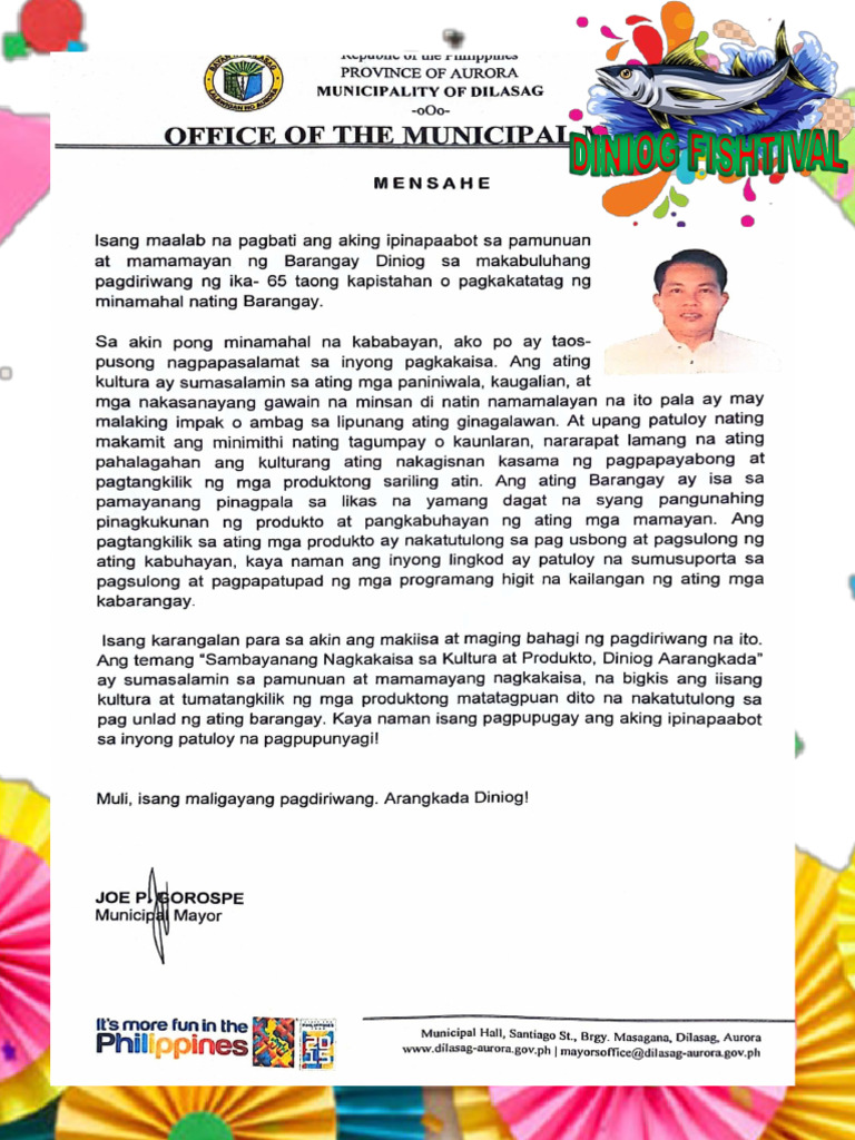 Barangay Fiesta Content 1 Final | PDF