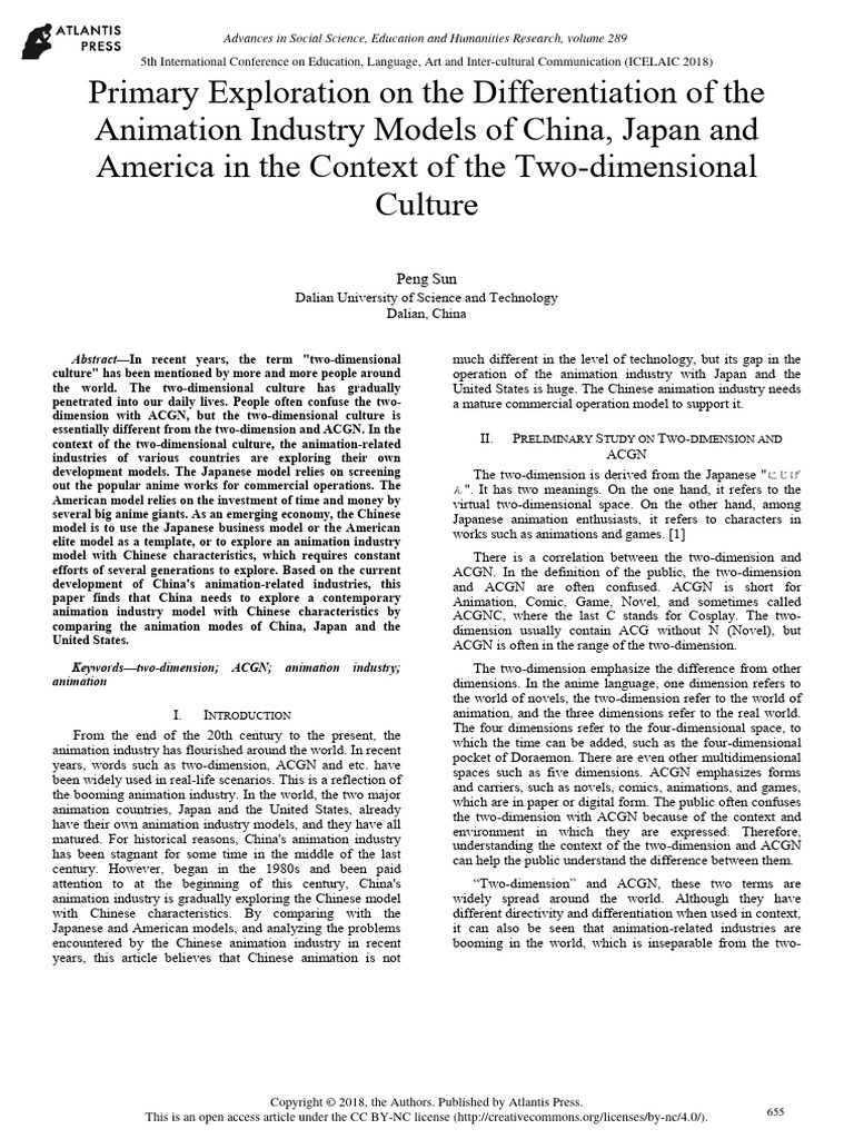 Primary Exploration On The Differentiation of The Animation Industry Models of China, Japan and ...