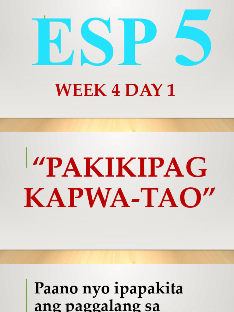 Esp 5 Week 4 | PDF