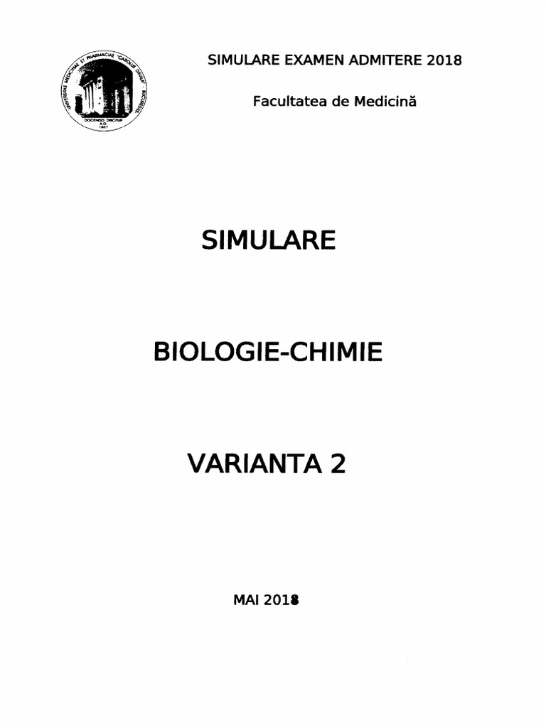 Simulare MG 2018 | PDF