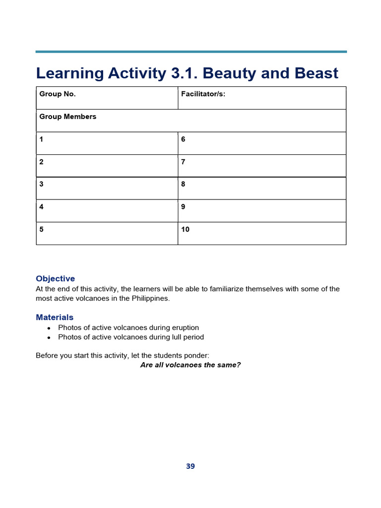 Module 3 Learning Activities | PDF | Volcano | Glasses