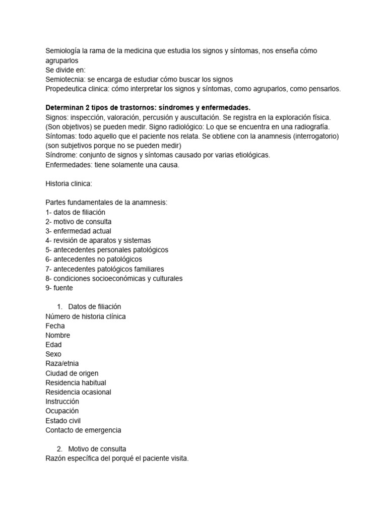 Repaso Semio | PDF | Clínica | Patología