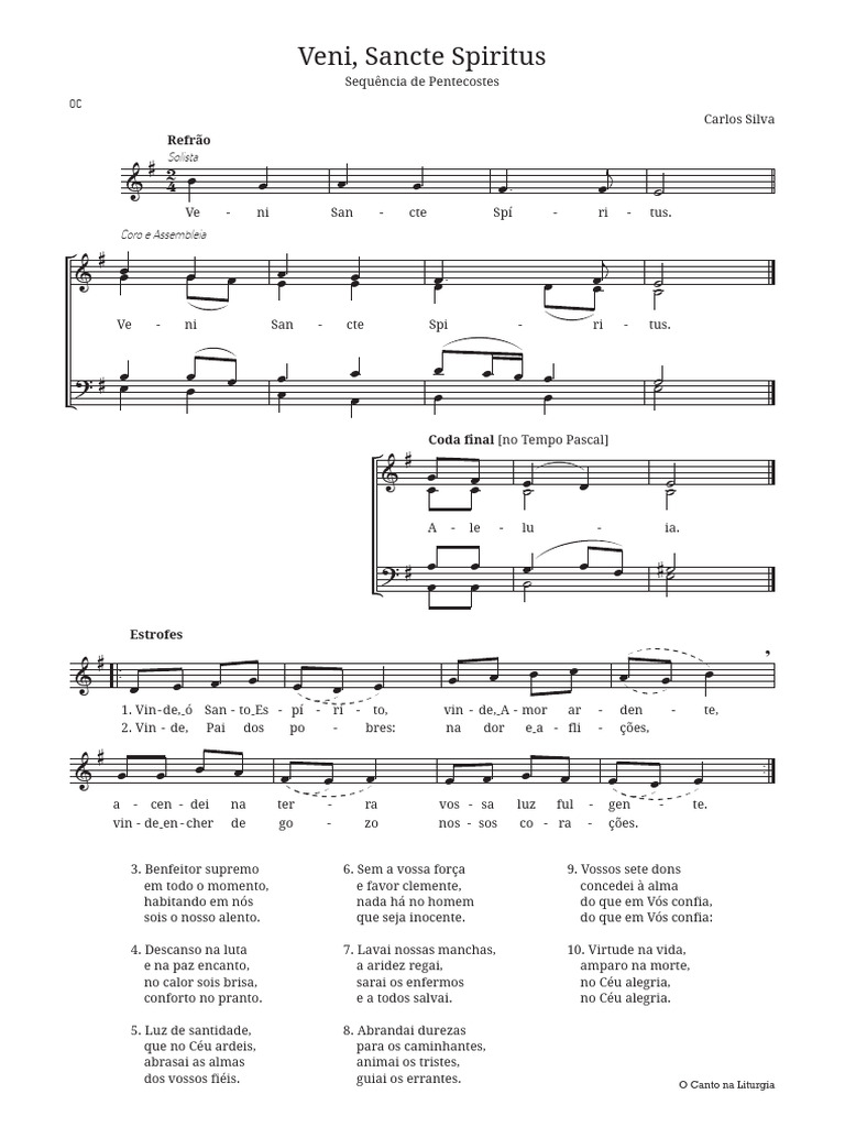 Veni Sancte Spiritus - Carlos Silva | PDF