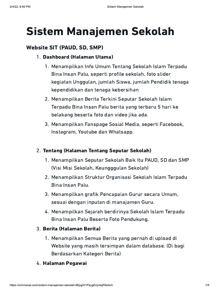 Sistem Manajemen Sekolah | PDF
