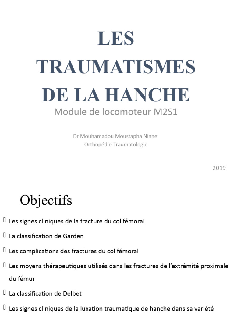Traumatismes de La Hanche | PDF | Appareil locomoteur | Médecine clinique
