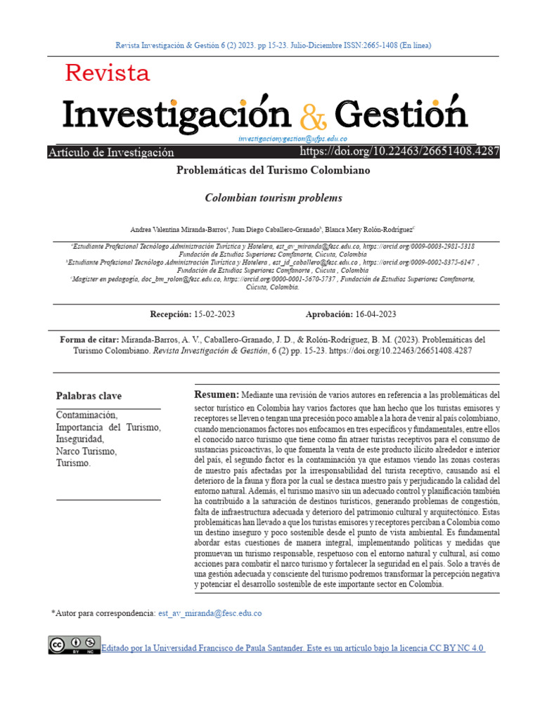 Art 2 | PDF | Turismo | Colombia