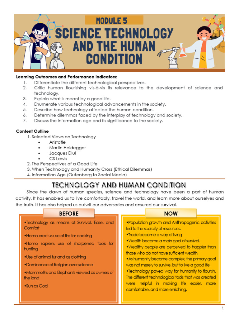 MODULE 5 Science Technology and The Human Condition | PDF | Happiness ...