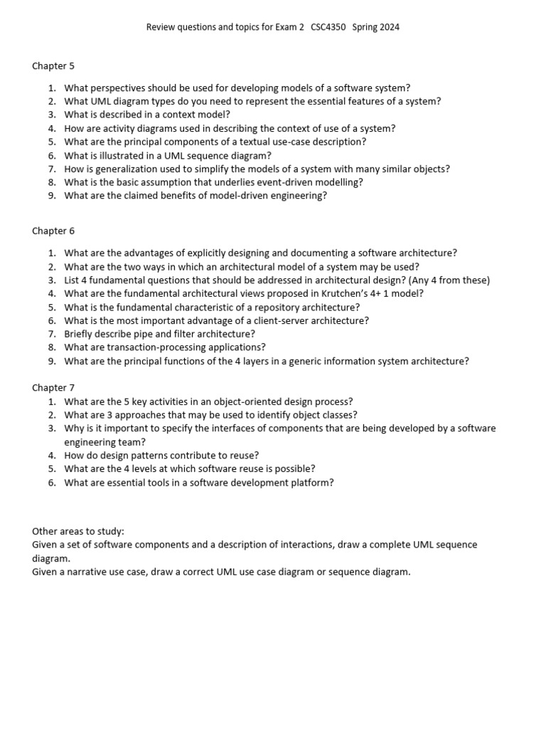 Review-Questions Software Engineering | PDF