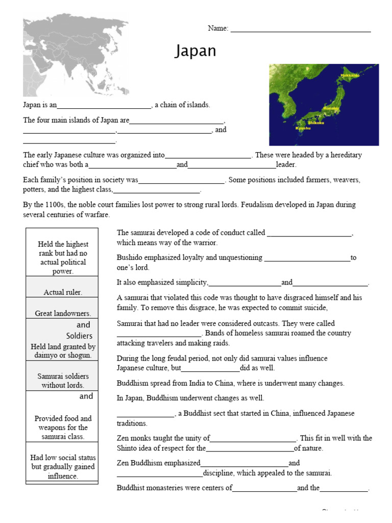 Pages From Samurai Worksheet Packet PDF | PDF | Bushido | Samurai