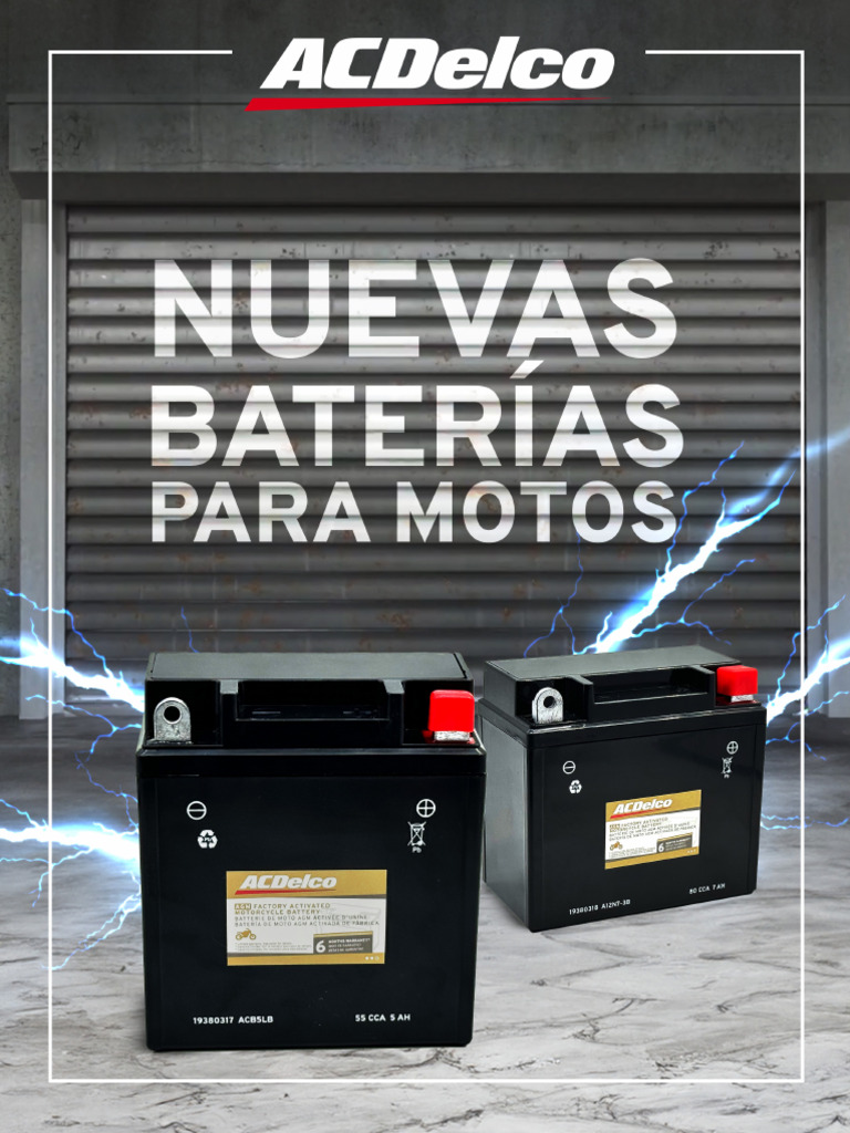Catálogo de Baterías para Motos ACDelco | PDF