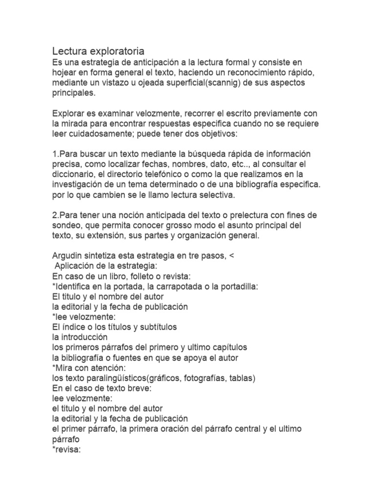 Lectura Exploratoria | PDF | Relaciones personales, crianza y ...