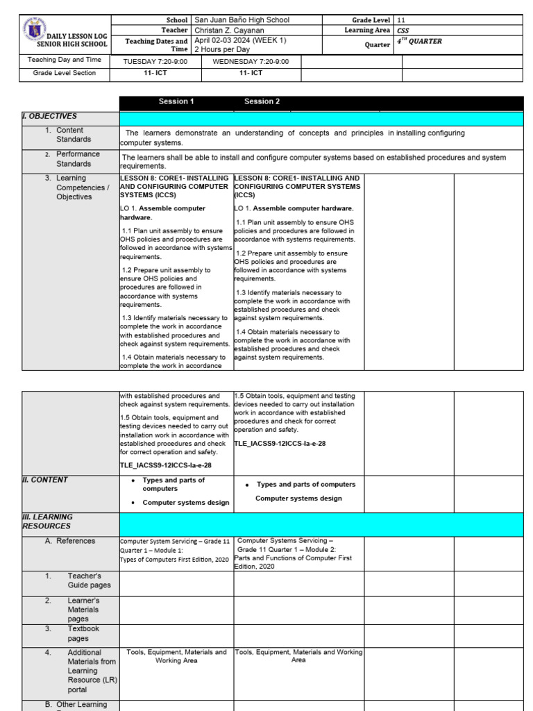 4th-Quarter Week 1. | PDF | Microcomputers | Personal Computers