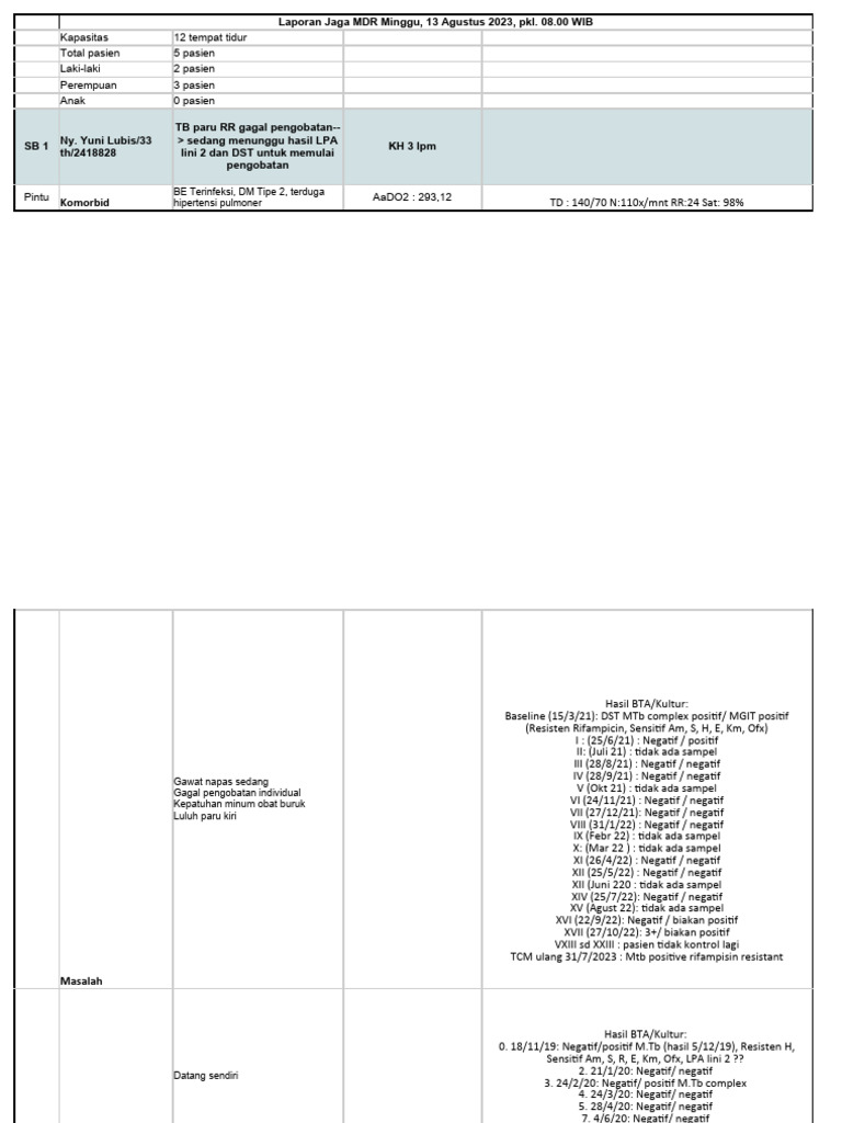 Daftar Pasien Soka | PDF