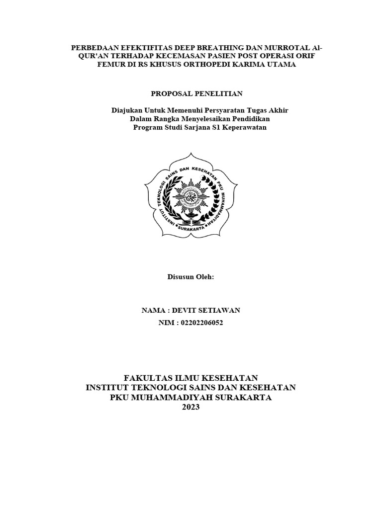 Calon Proposal DEEP BREATING DAN MURROTAL-DEVIT SETIAWAN | PDF