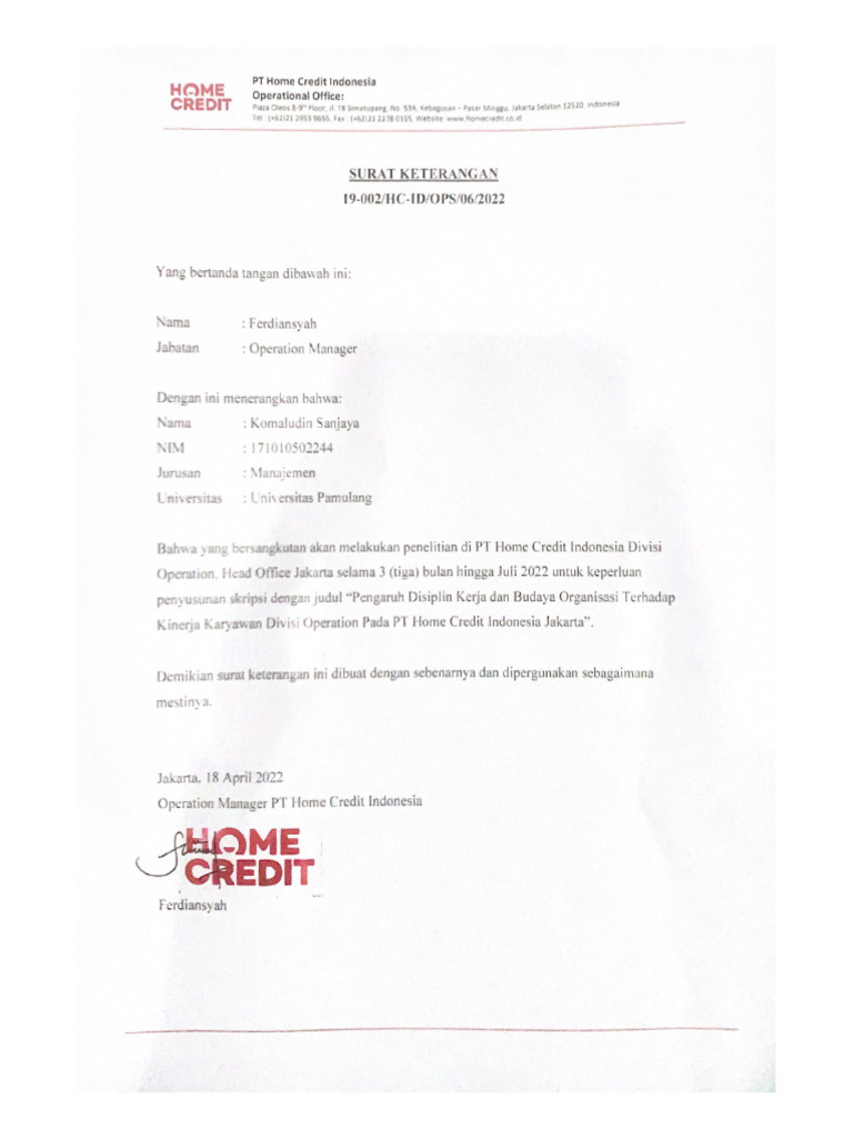 PT Home Credit Indonesia | PDF